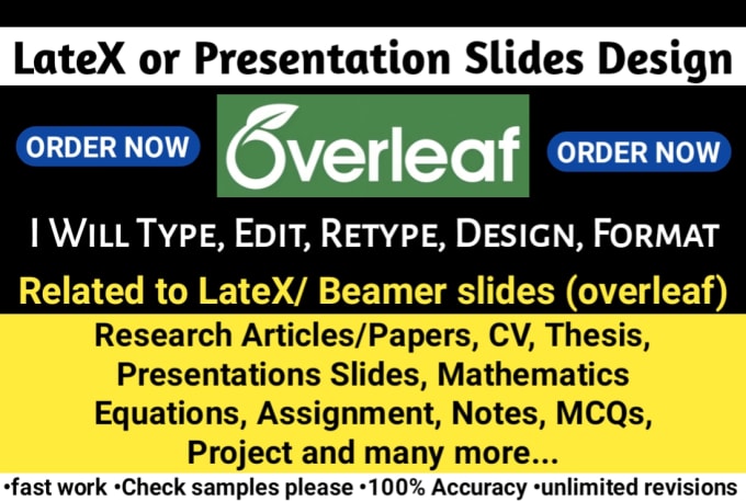 Create or convert any kind of file in latex or beamer presentation, overleaf by Attamuhammad609 ...