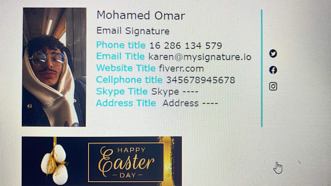An email signature with multiple choices by Mohamedomarrr | Fiverr