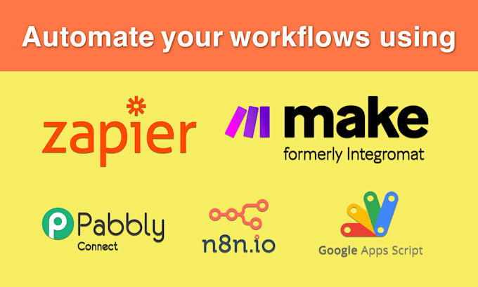 Automate your workflows by using zapier or make or pabbly connect or n8n by Kalaiarsi | Fiverr