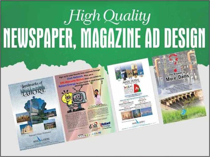 Design creative newspaper or magazine print ad by Zagi1954 | Fiverr