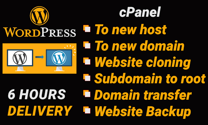 Backup, move, transfer, clone or migrate wordpress website to new host or domain by Mojibur86 ...