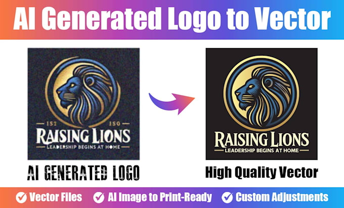 Fix ai generated logo flaws and convert into vector within 2 hours by Logo_vectorizer | Fiverr