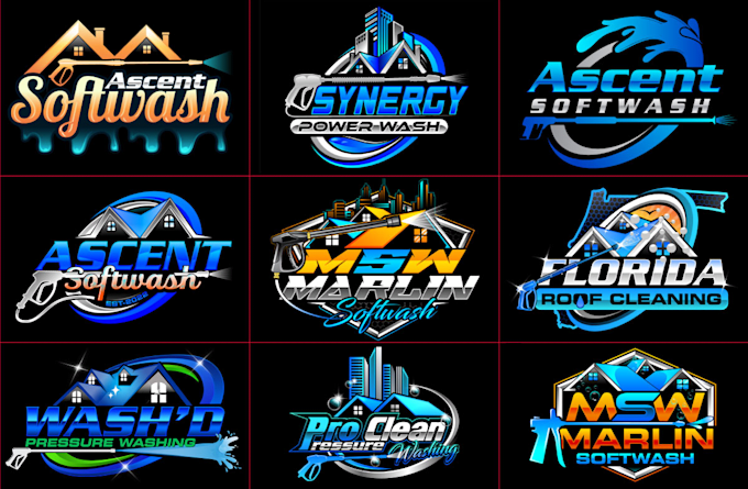 Design a pressure washing, power washing and home cleaning service logo ...