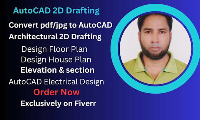 Do draw autocad 2d floor plan, architecture drawing by Sanoarhoshen ...