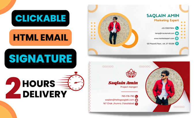 Design clickable html email signature , html email signature by ...