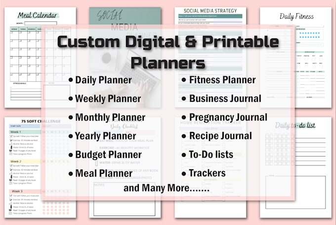 Design custom, printable planner, journal, tracker for you by ...