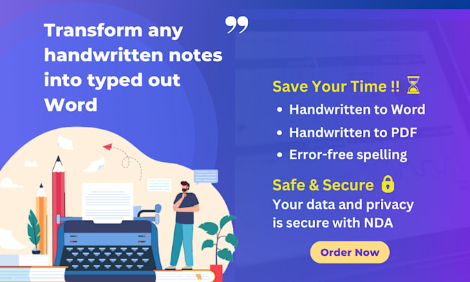 Help you type handwritten notes into word by Din89pm | Fiverr