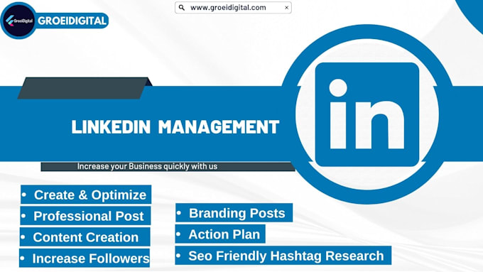 Manage your linkedin pages and create posts by Groeidigital | Fiverr