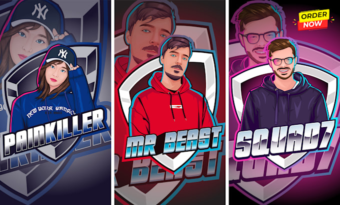 Draw esports logo from your photo for youtube twitch etc by ...