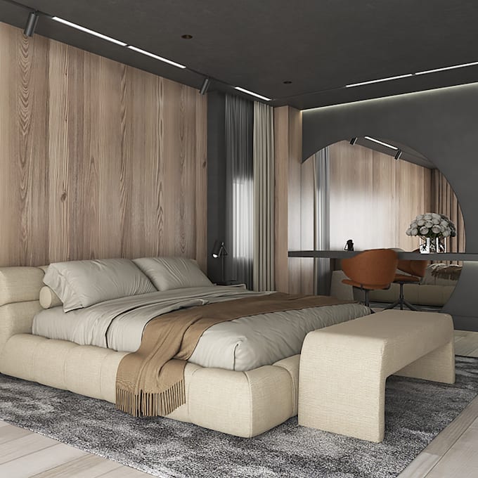 Create bedroom interiors 3d model and render by Esinerdi | Fiverr