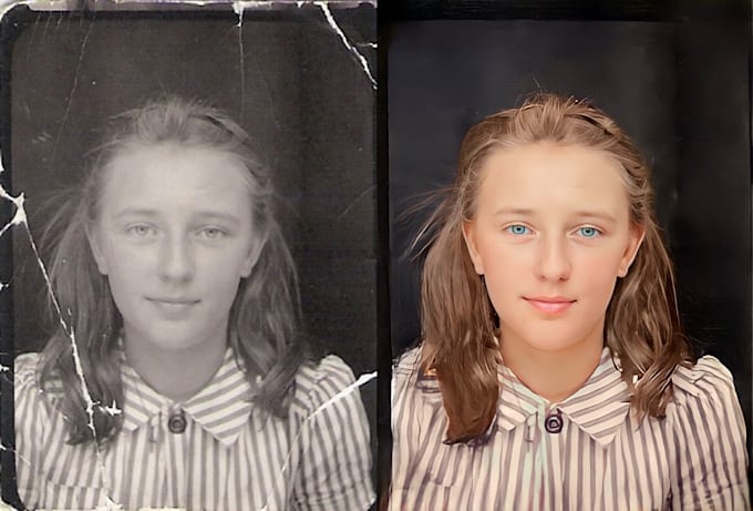 Enhance, restore, repair, and colorize your old photo by Bluetaste | Fiverr