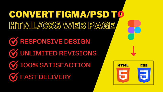 Convert your figma and psd design to html css by Mohit1729_ | Fiverr