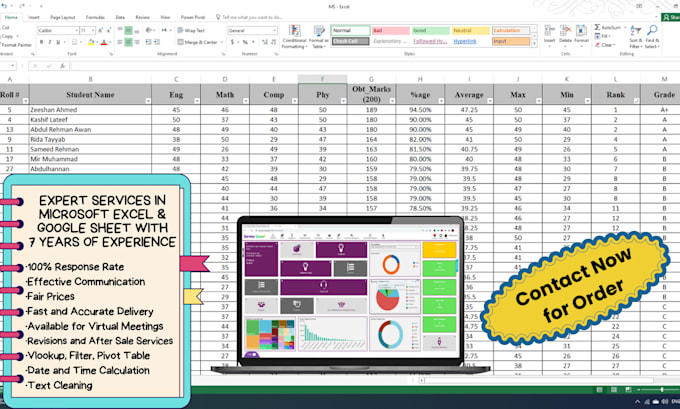 Do ms excel, google sheets with advance formulas by Msarfraz418 | Fiverr
