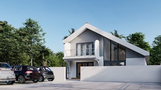 Create modern house design model, 3d rendering, walkthrough by Zaini__12 | Fiverr