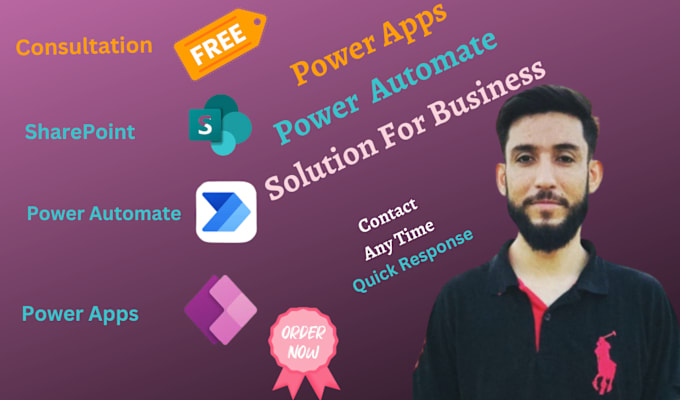 Do microsoft powerapps and power automate for business by Mirghazi680 | Fiverr