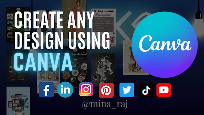 Create any social media design using canva by Mina_raj | Fiverr