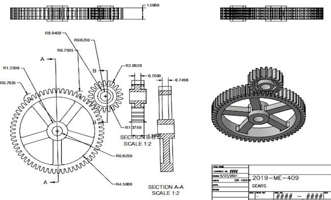 Design creative and modern drawings of 2d and 3d autocad and mechanical ...