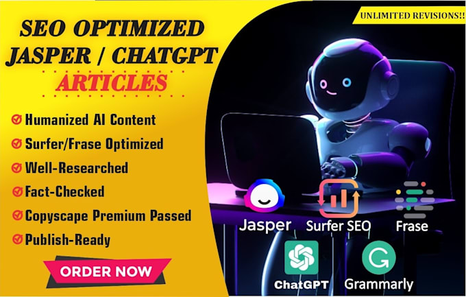 Write engaging surfer seo articles with jasper or chatgpt ai by Samyzm | Fiverr