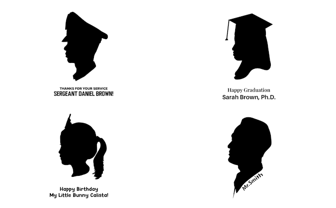 Draw an unique silhouette designs for the perfect gift by Finkadesign ...