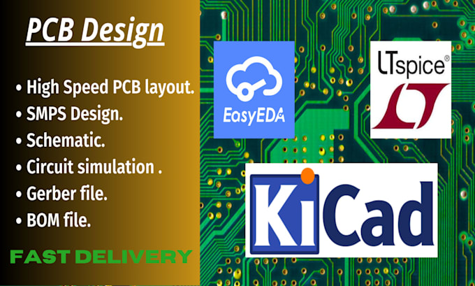 Design a pcb for your electronic circuit by Walidazer123 | Fiverr