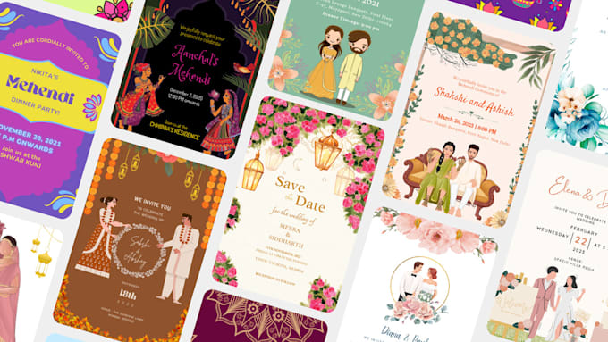 Design unique wedding invitation card, custom invite design by ...