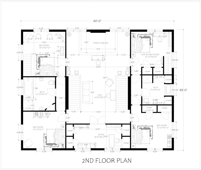 Redraw the floor plan in autocad using the pdf and any drawings
