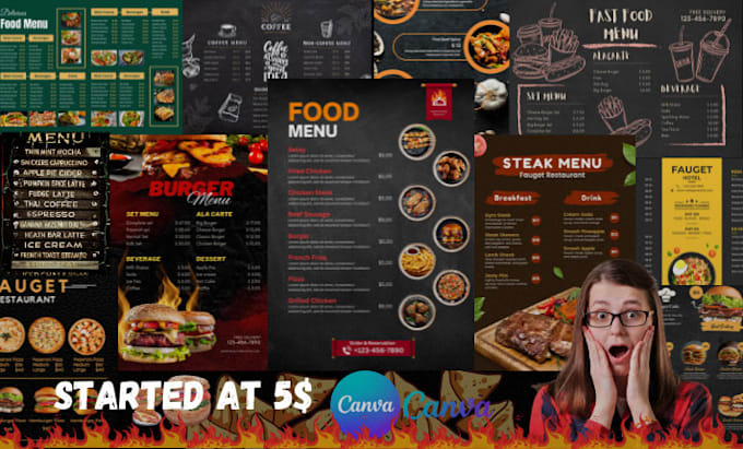 Design a pretty and modern menu by Dishan_patel202 | Fiverr