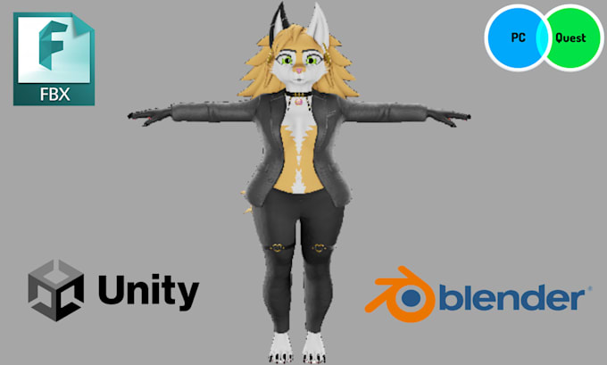 Custom and realistic vrchat avatar, furry avatar for pc and quest by Lindaree7 | Fiverr