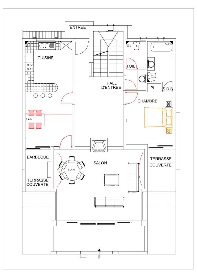 Redraw your 2d sketches using autocad by Hoummadlkhattab | Fiverr