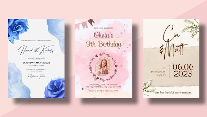 Design the most unique, aesthetic invitations by Otmane712 | Fiverr