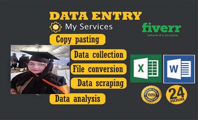 Do typing task, excel work, maintain data in sheets, web research by Iqratalib | Fiverr