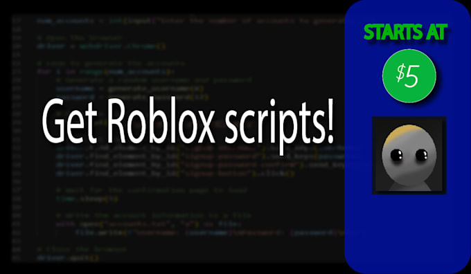 Make a roblox script for your game by Liquidcondor | Fiverr