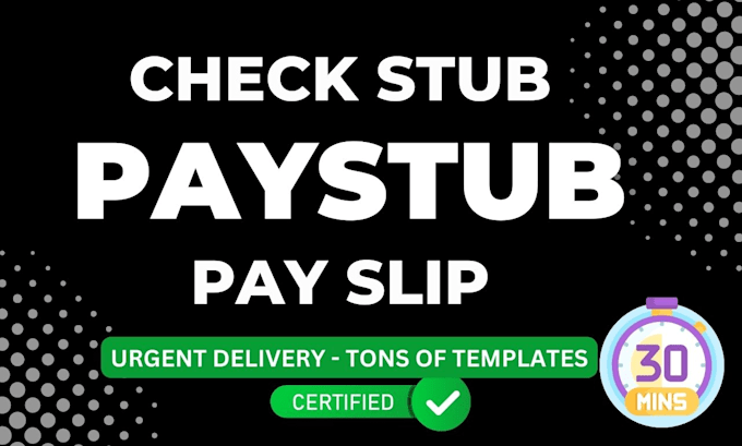 Design check stubs, paystub, pay stub, stubs for self employed by ...
