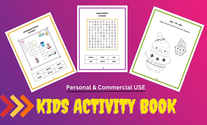 Design any activity book for kids coloring pages puzzles etc by ...