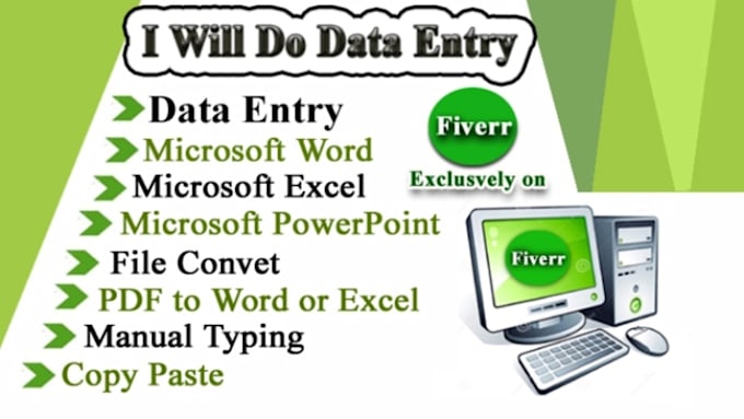 Do all types data entry work in ms office by Jatin4347 | Fiverr