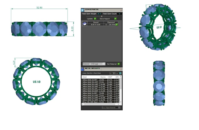 3d cad design diamond jewellery by Caddesigning3d | Fiverr
