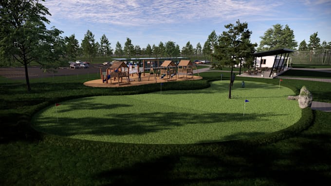 Design 3d golf course, mini golf, putting green, landscape park by ...