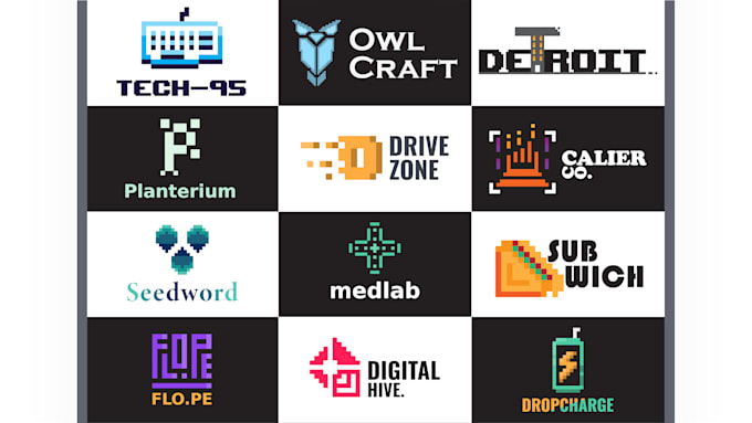Create modern minimalist pixel logo design by Jclauddesign | Fiverr