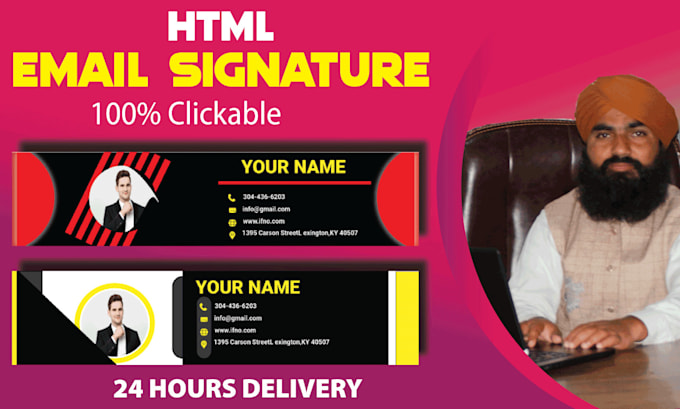 Make clickable html email signature for gmail, outlook by ...