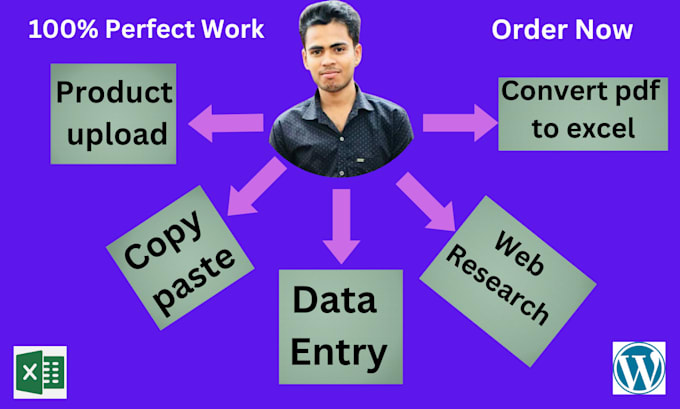Do perfect data entry copy paste product upload web research pdf to excel by Kallol81 | Fiverr