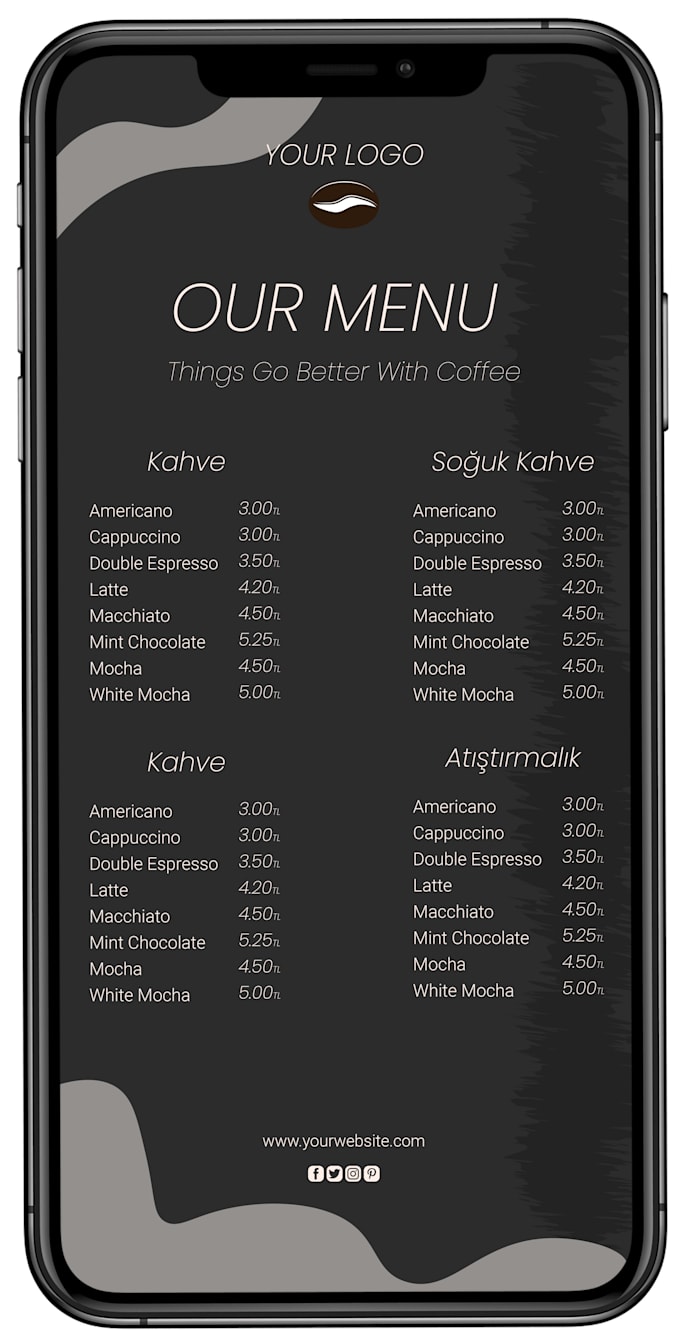 Design for you digital or printing menu for cafe by Yagizkocak35 | Fiverr