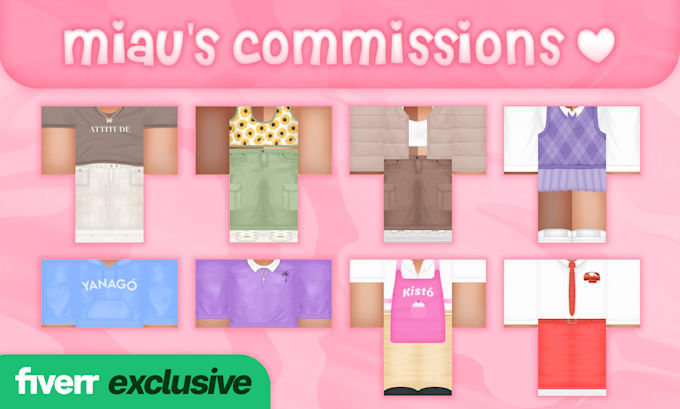 Design detailed custom roblox clothing for you by Qtxmiau | Fiverr