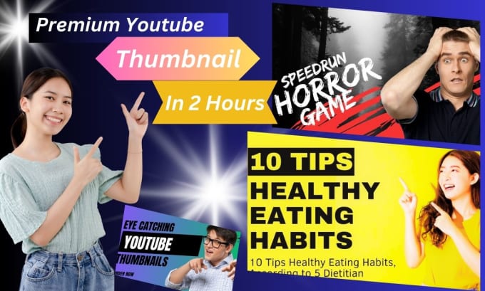 Design amazing and eye catching custom youtube thumbnail by ...