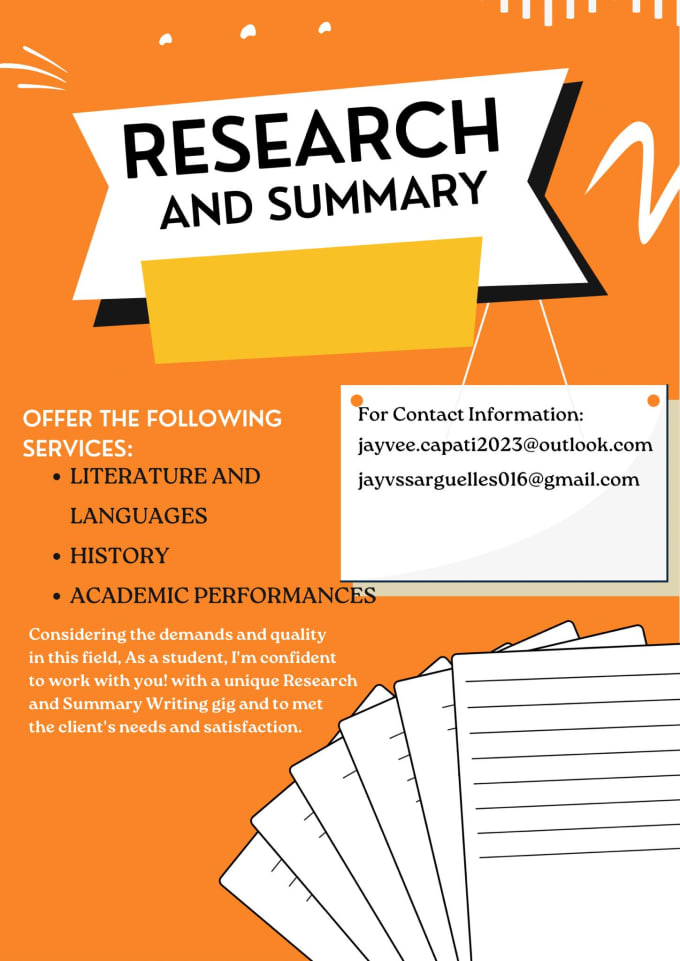 Conduct thorough research and write summaries by Jiibie | Fiverr Conduct thorough research and write summaries by Jiibie | Fiverr