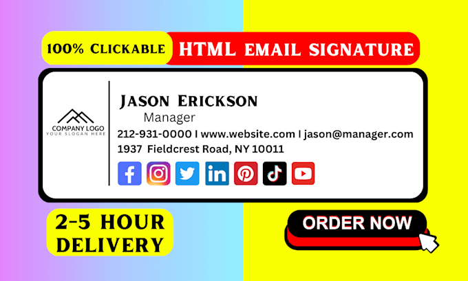 Create html email signature by Sayemfy | Fiverr