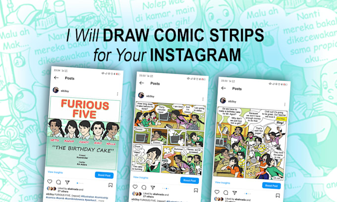 Draw comic strips for your instagram by Aliparma | Fiverr