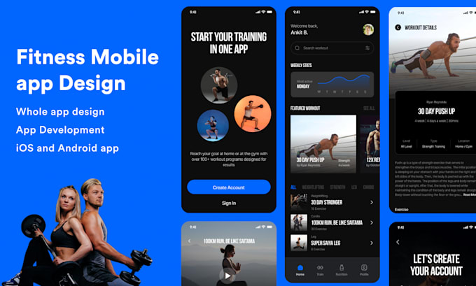 Design fitness app, workout app nutrition app, health app by Bhuvaankit ...