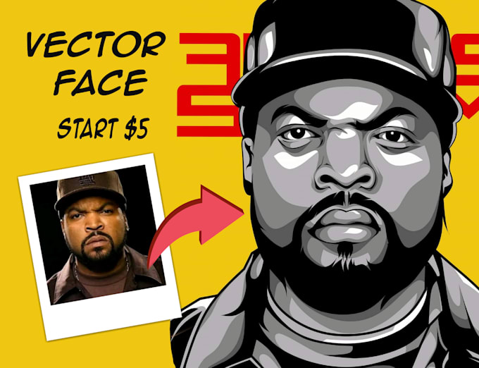 Draw vector face black and white from your best photo by Alwis_shoim ...