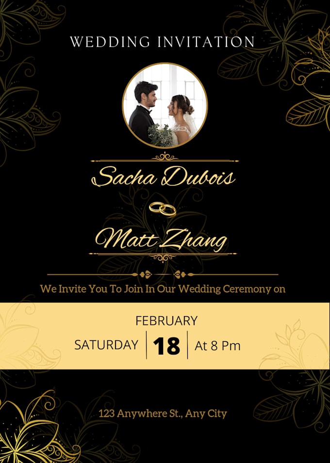 Design the most beautiful wedding invitation by Soufiach | Fiverr