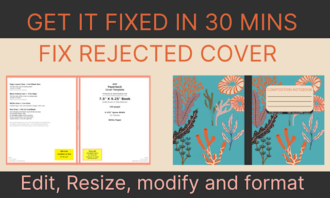 Fix, modify, edit and resize book cover for amazon kdp by ...